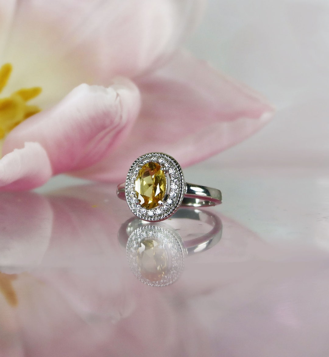 Yellow Beryl Engagement Ring, Solitaire Ring, Yellow Beryl Ring, Beryl ...