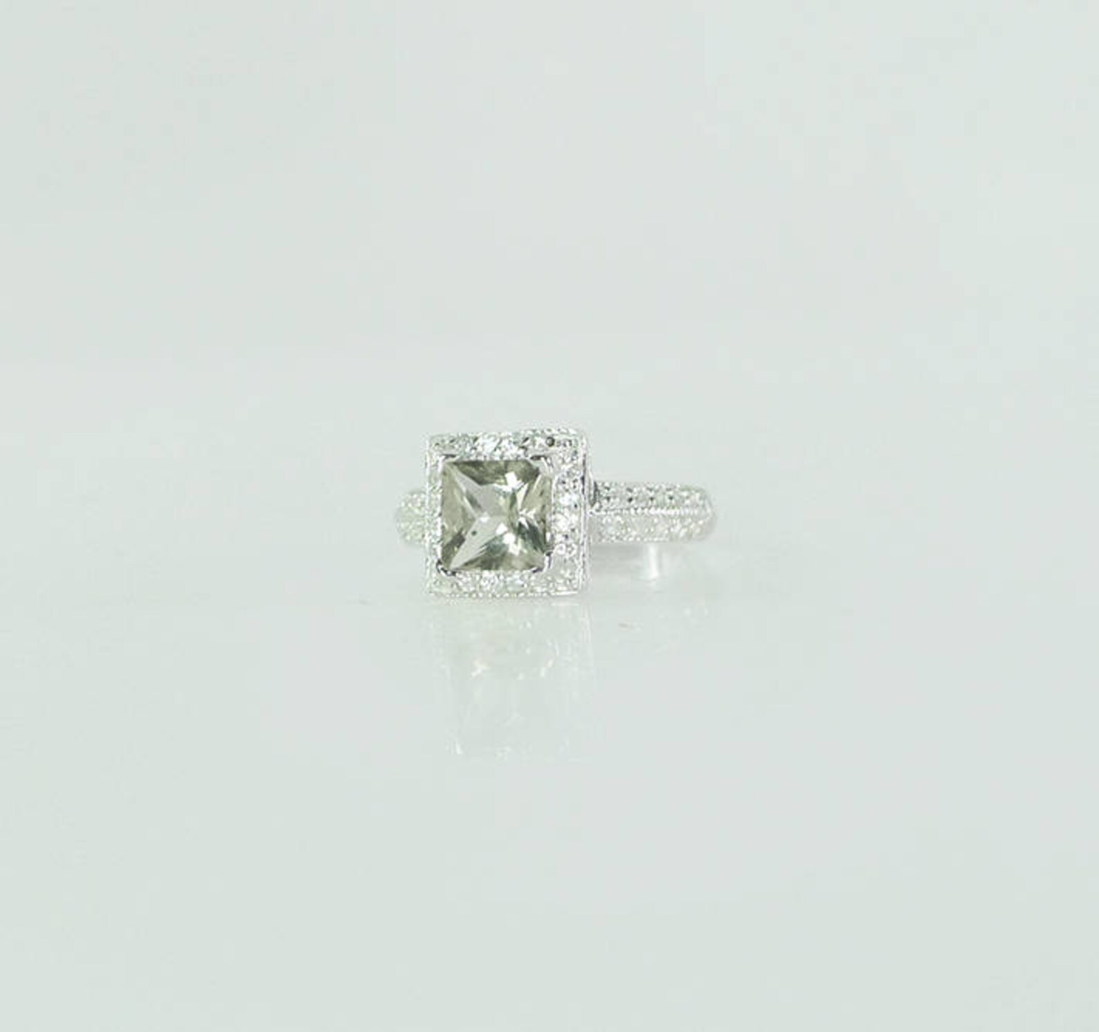 Square Engagement Ring, Princess Cut Engagement Ring, Princess Cut ...