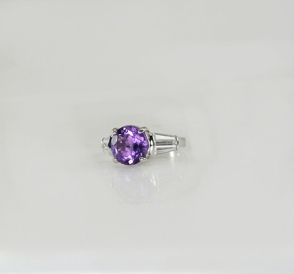 Large Amethyst Ring, Round Amethyst Ring, Amethyst Statement Ring ...