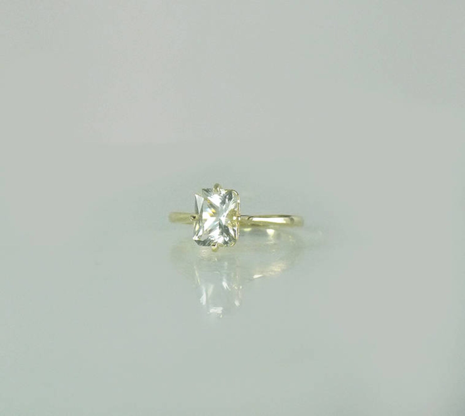 Custom Emerald Cut Engagement Ring, Custom Rectangular Engagement Ring ...