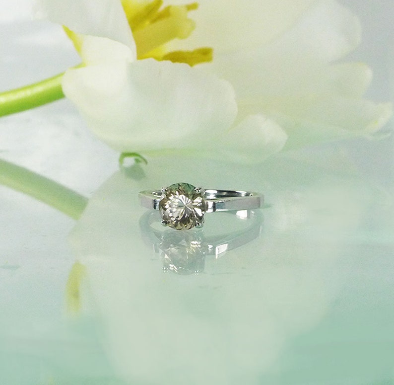 Solitaire Promise Ring Round Solitaire Ring Unique Solitaire - Etsy