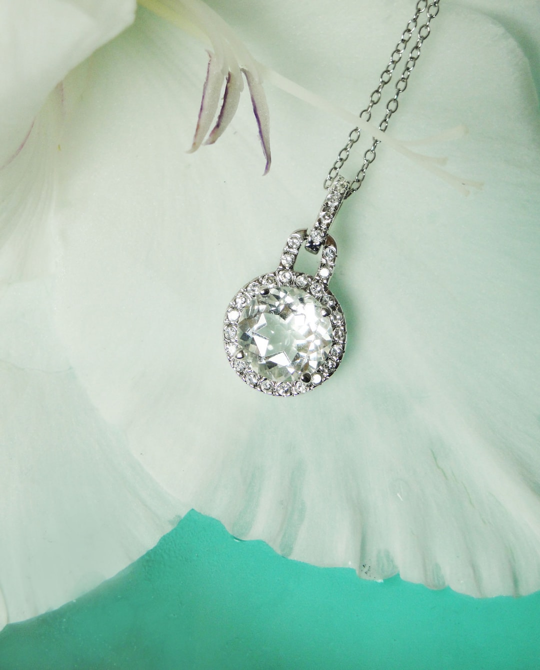 White Gemstone Bridal Jewelry, Natural White Gemstone, White Gemstone ...