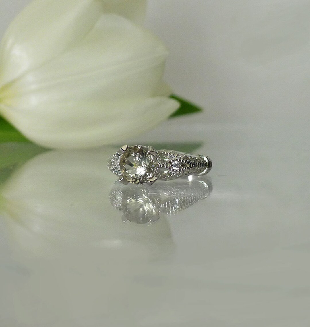 Art Deco Ring Design, Art Deco Ring, Antique Style Ring, Herkimer ...