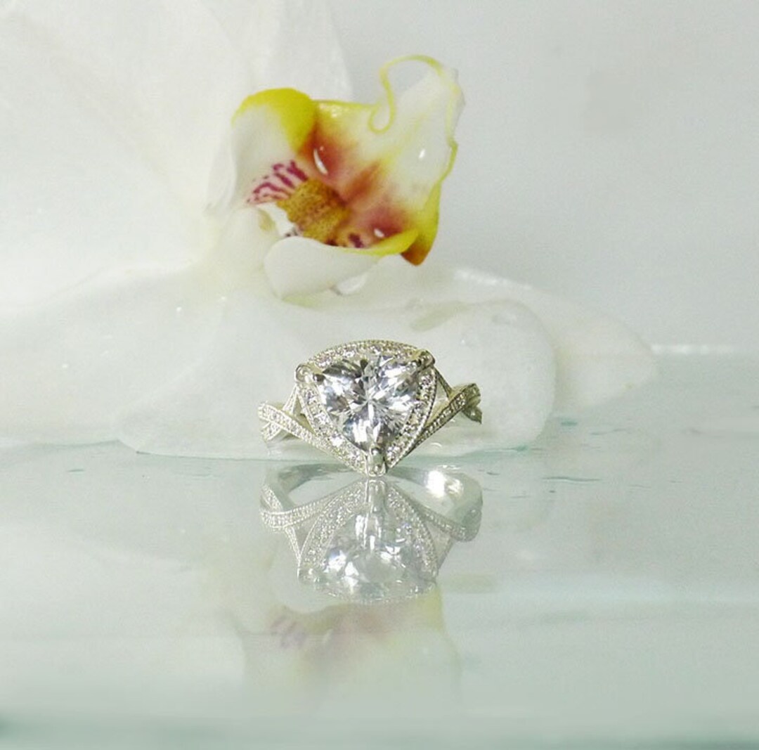 Trillion Ring, Trillion Sterling Silver, Herkimer Diamond Natural ...