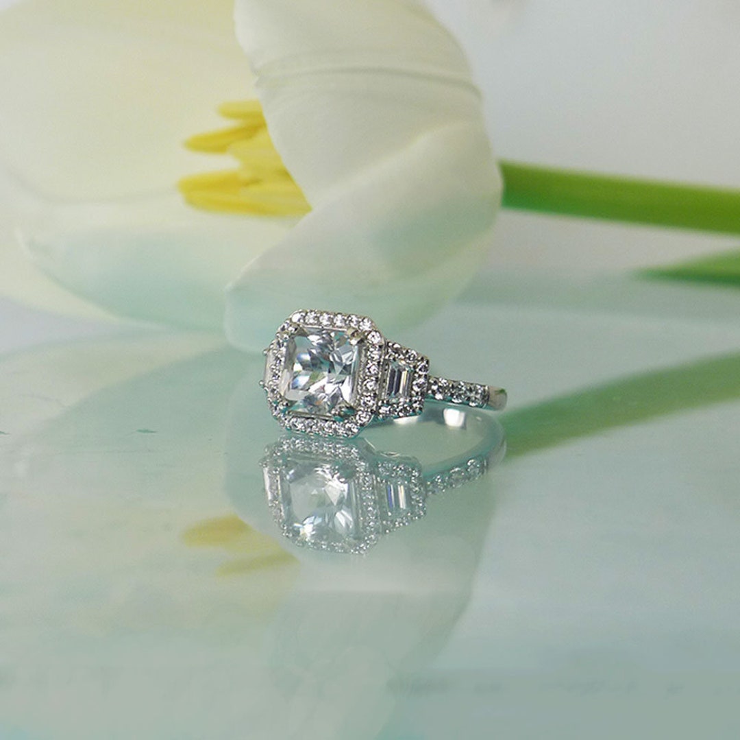 Square Engagement Ring, Princess Cut Engagement Ring, Princess Cut ...