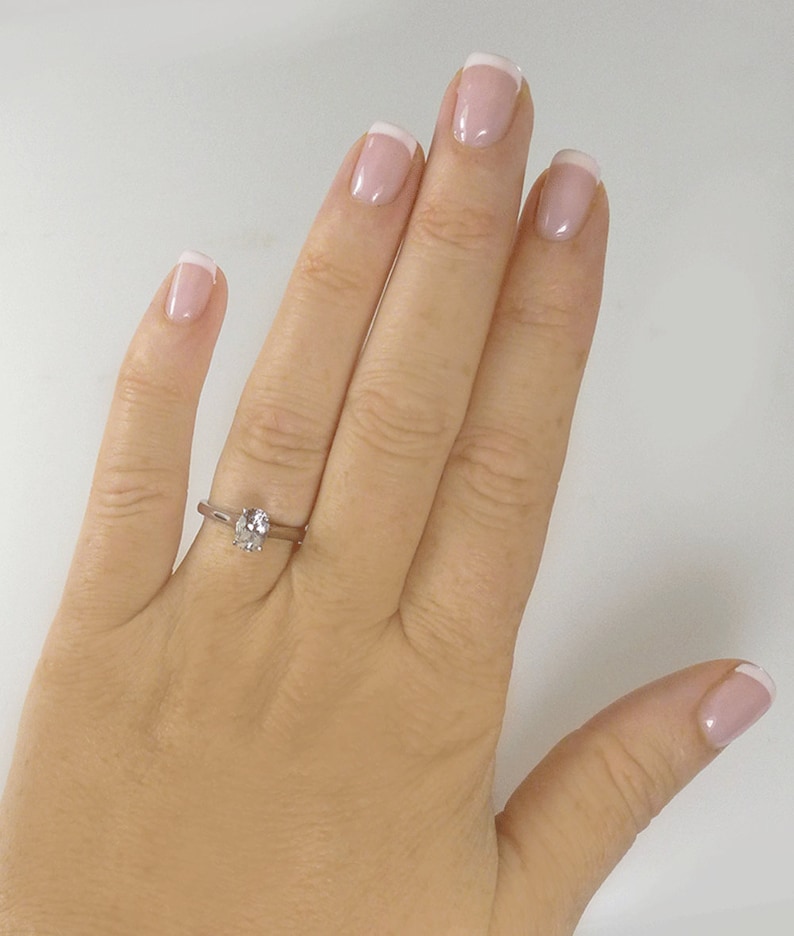 Solitaire Promise Ring, Oval Solitaire Ring, Unique Solitaire Ring ...