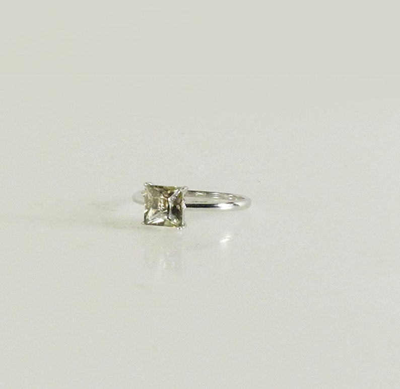 Square Solitaire Ring Square Engagement Ring Engagement - Etsy