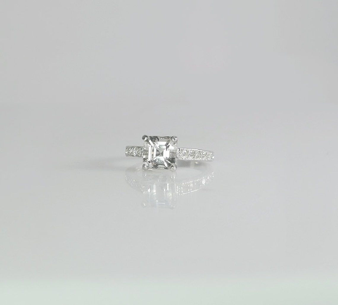 Asscher Cut Ring Square Cut Ring Engagement Ring Square Cut - Etsy