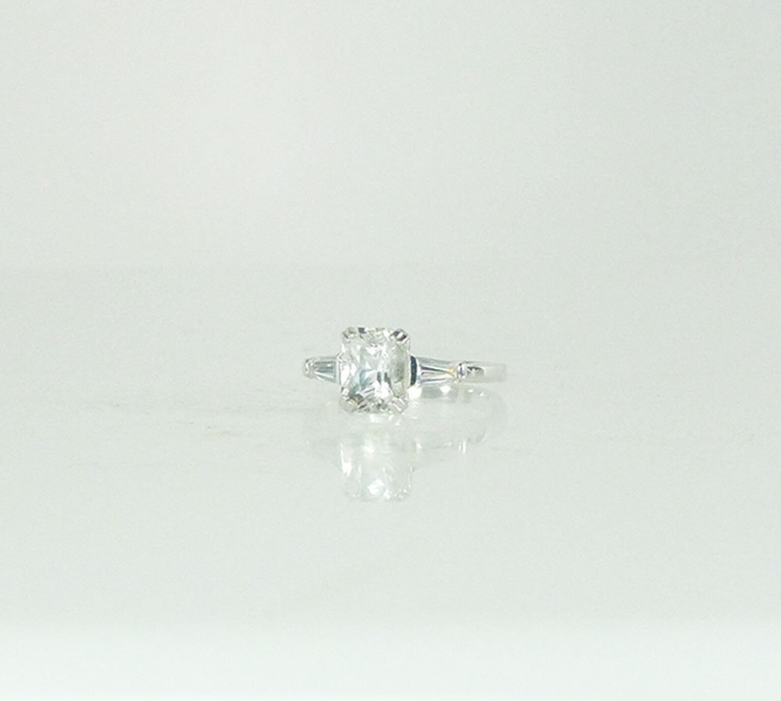 Engagement Ring Herkimer Diamond Emerald Cut Ring - Etsy