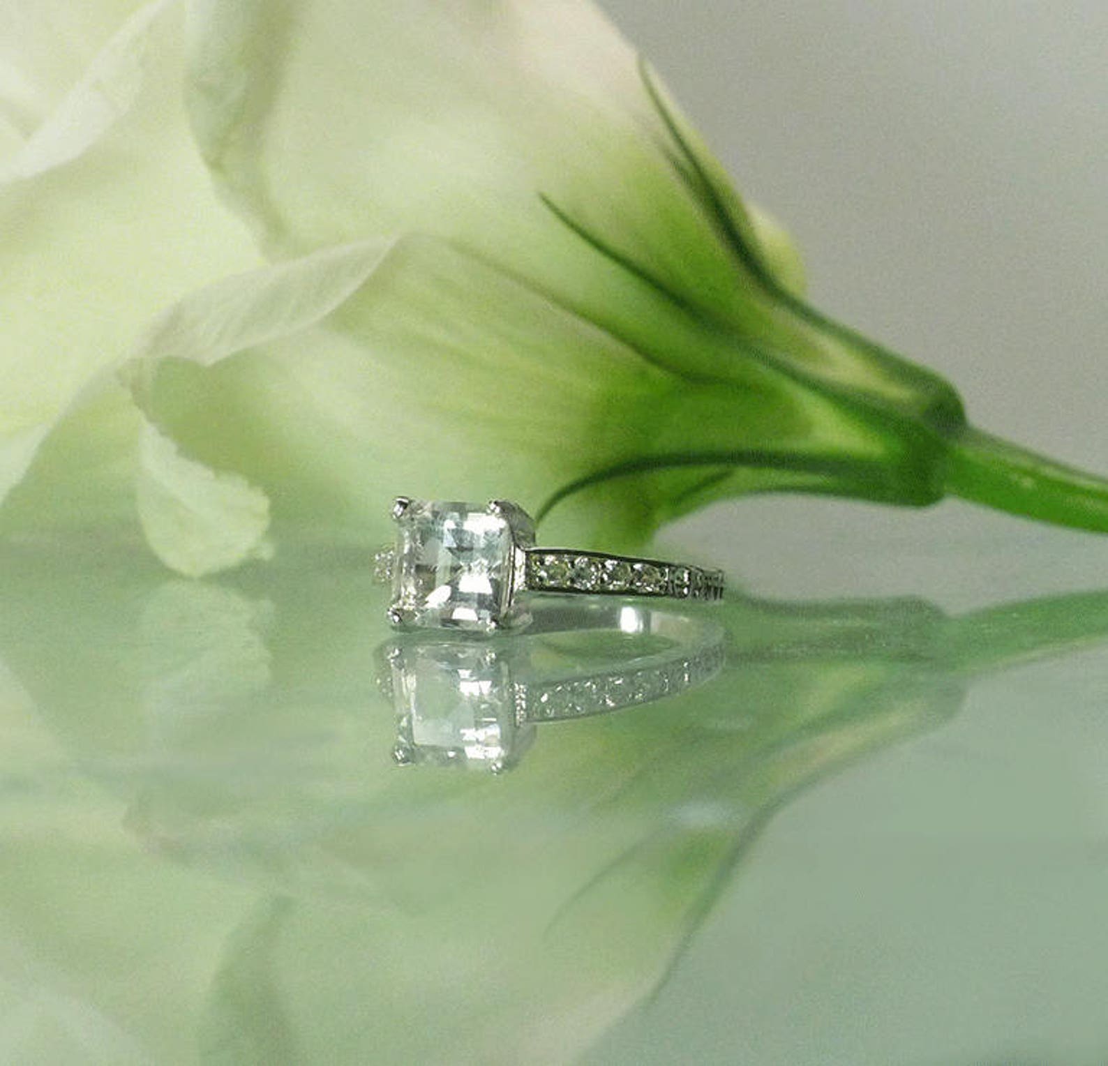 Square Engagement Ring Princess Cut Ring Princess Cut - Etsy