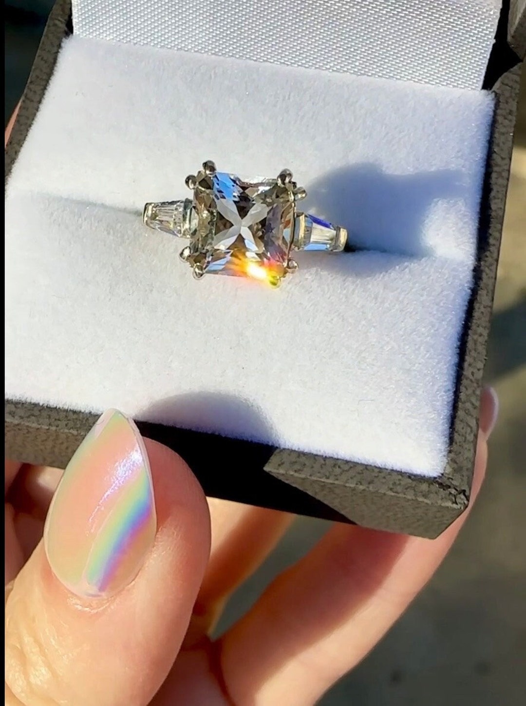 Square Engagement Ring, Princess Cut Engagement Ring, Princess Cut ...