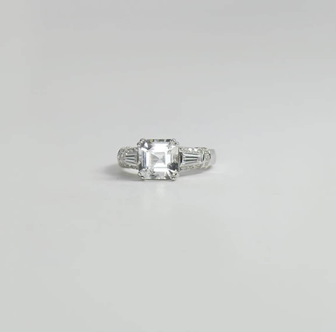 Square Gemstone Ring Asscher Cut Engagement Ring Asscher - Etsy