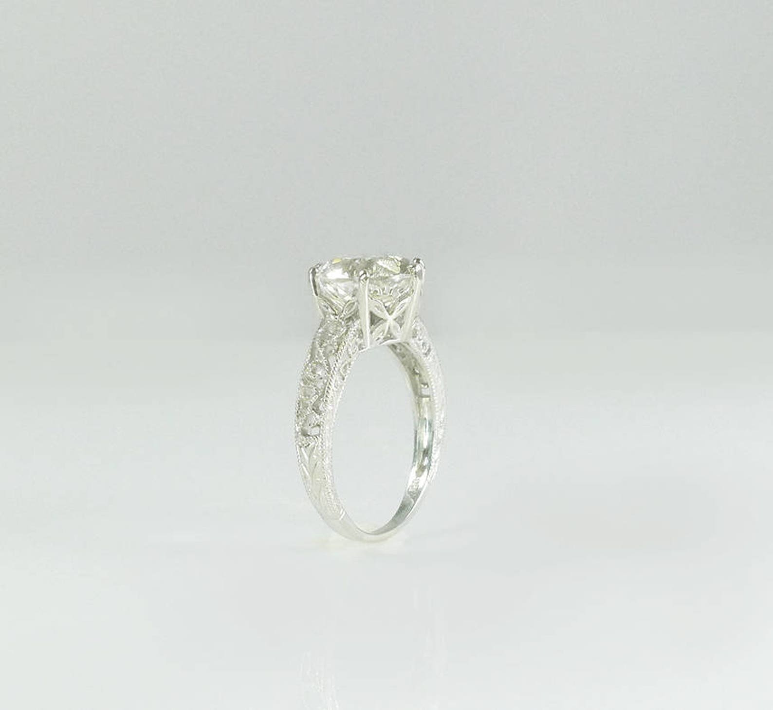 White Gold Gemstone Ring Handmade Gold Ring Unique Solitaire | Etsy