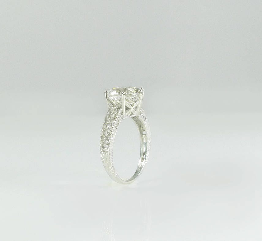 White Gold Gemstone Ring Handmade Gold Ring Unique Solitaire | Etsy