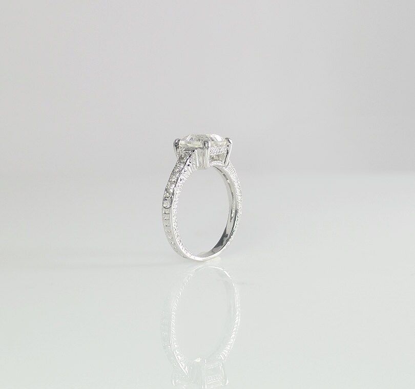 Asscher Cut Ring Square Cut Ring Engagement Ring Square Cut | Etsy