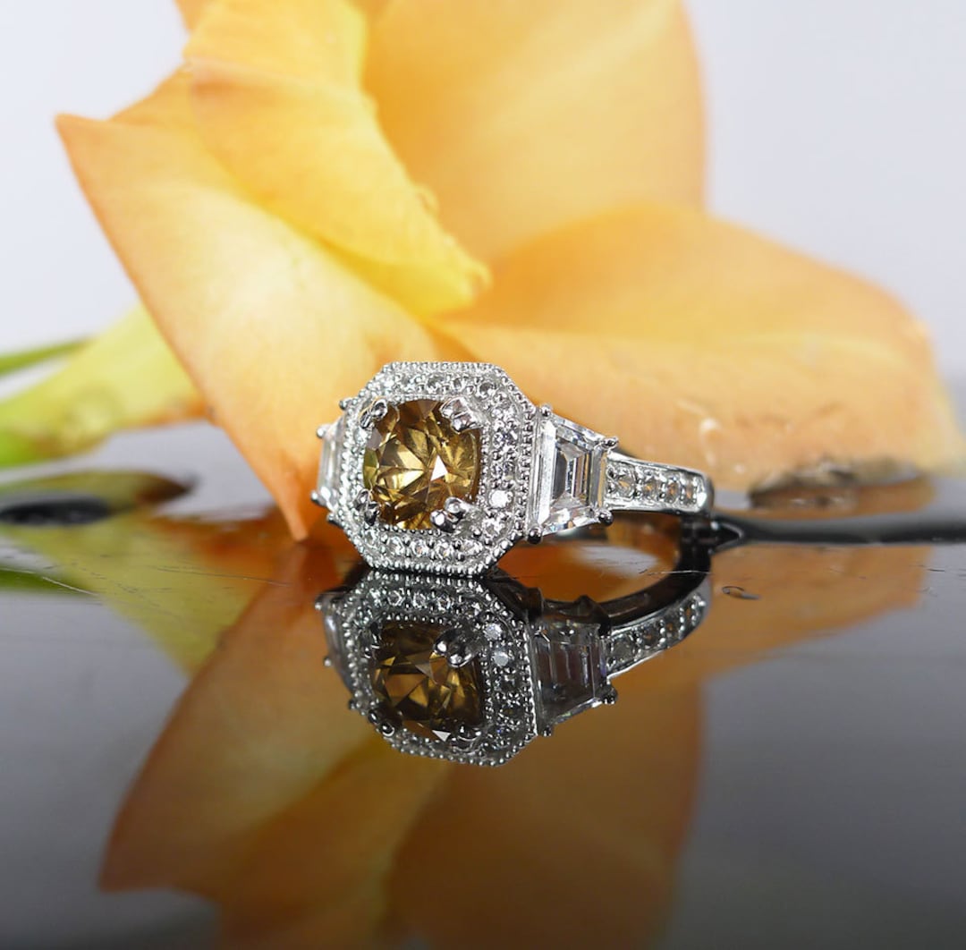 Zircon Ring, Zircon Sterling Ring, Natural Zircon Ring, Zircon Silver ...