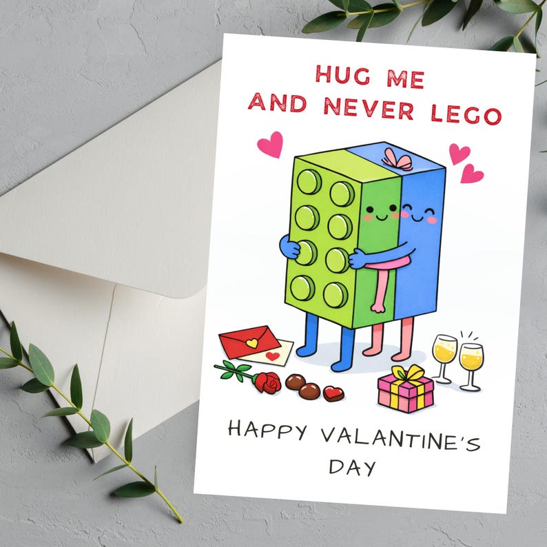 Funny Block Couple Valentine Card | Hug Me Pun (instant Download) - Etsy