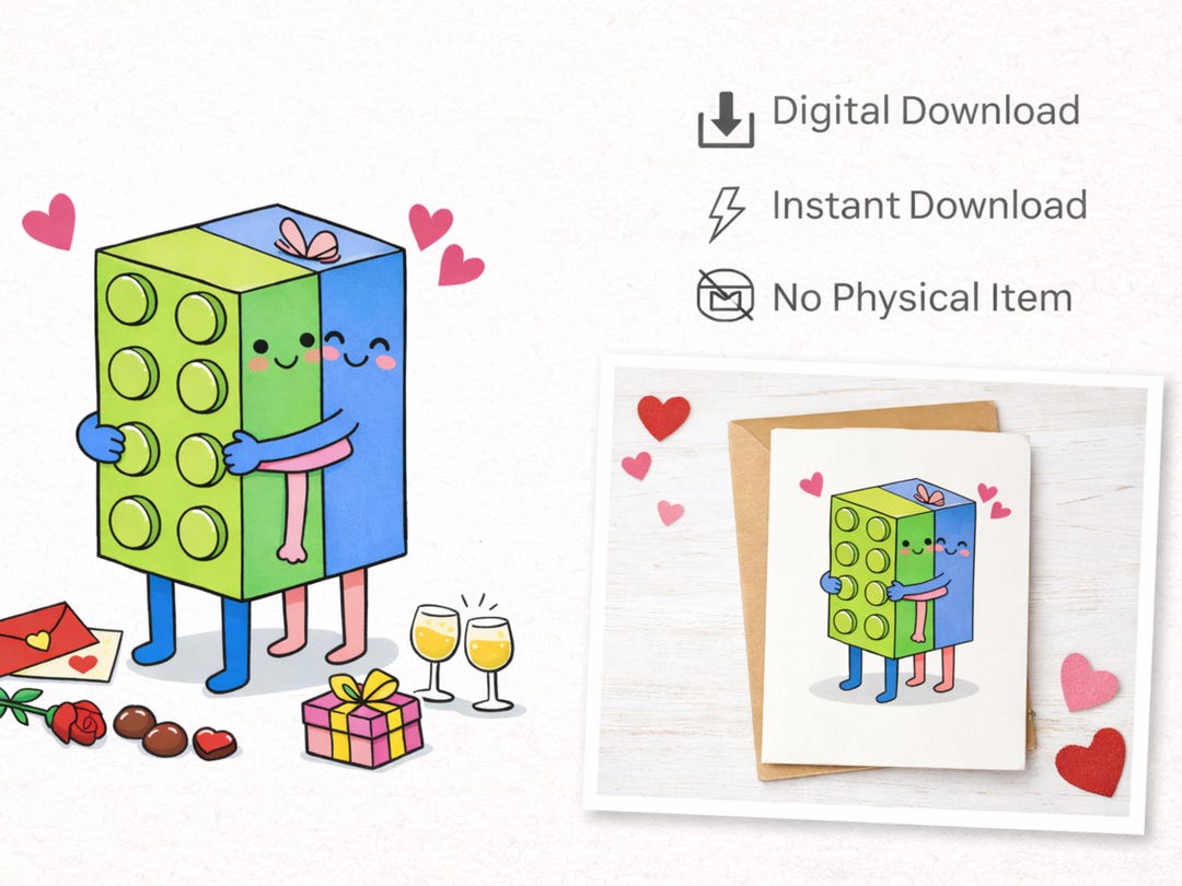 Funny Block Couple Valentine Card | Hug Me Pun (instant Download) - Etsy