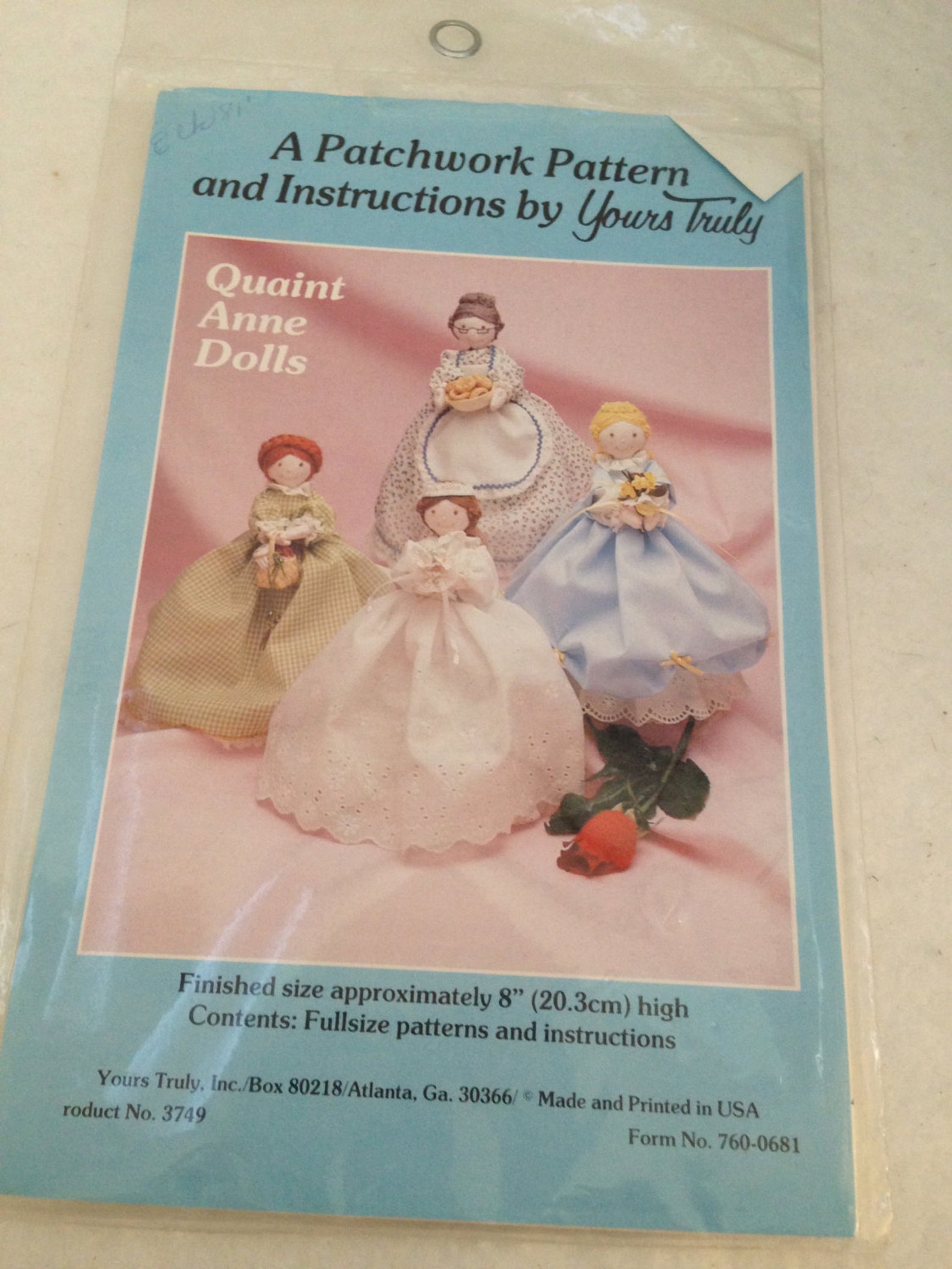 A Pair of Vintage Quaint Anne Patterns by Yours Truly | Etsy