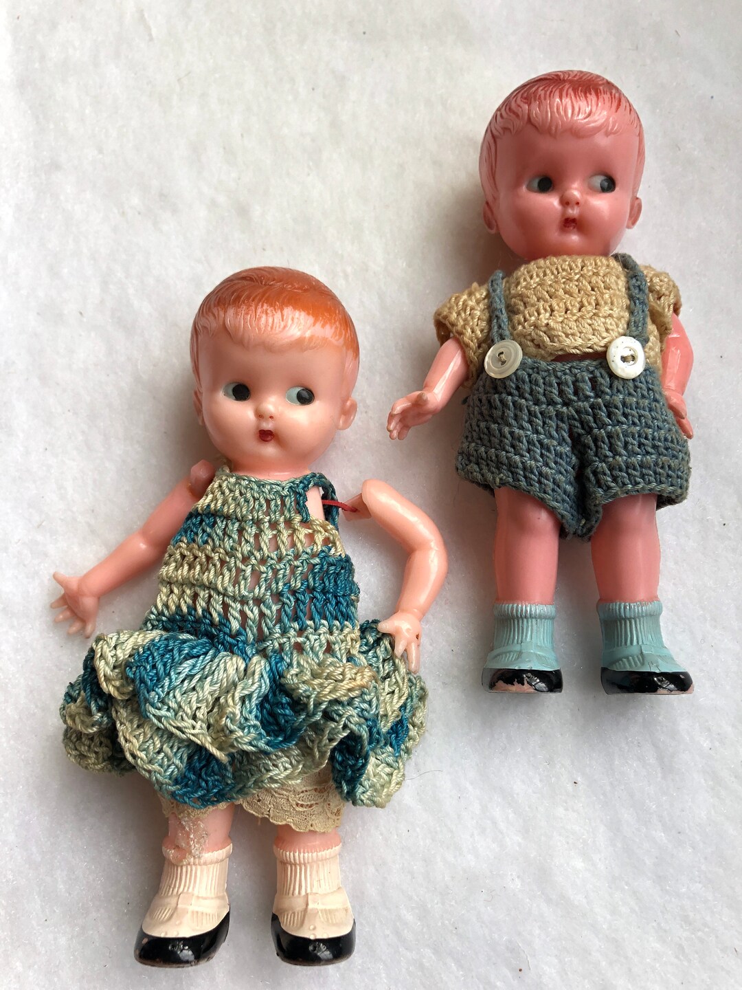 A Pair of Adorable Knickerbocker Plastic Rattle Dolls - Etsy