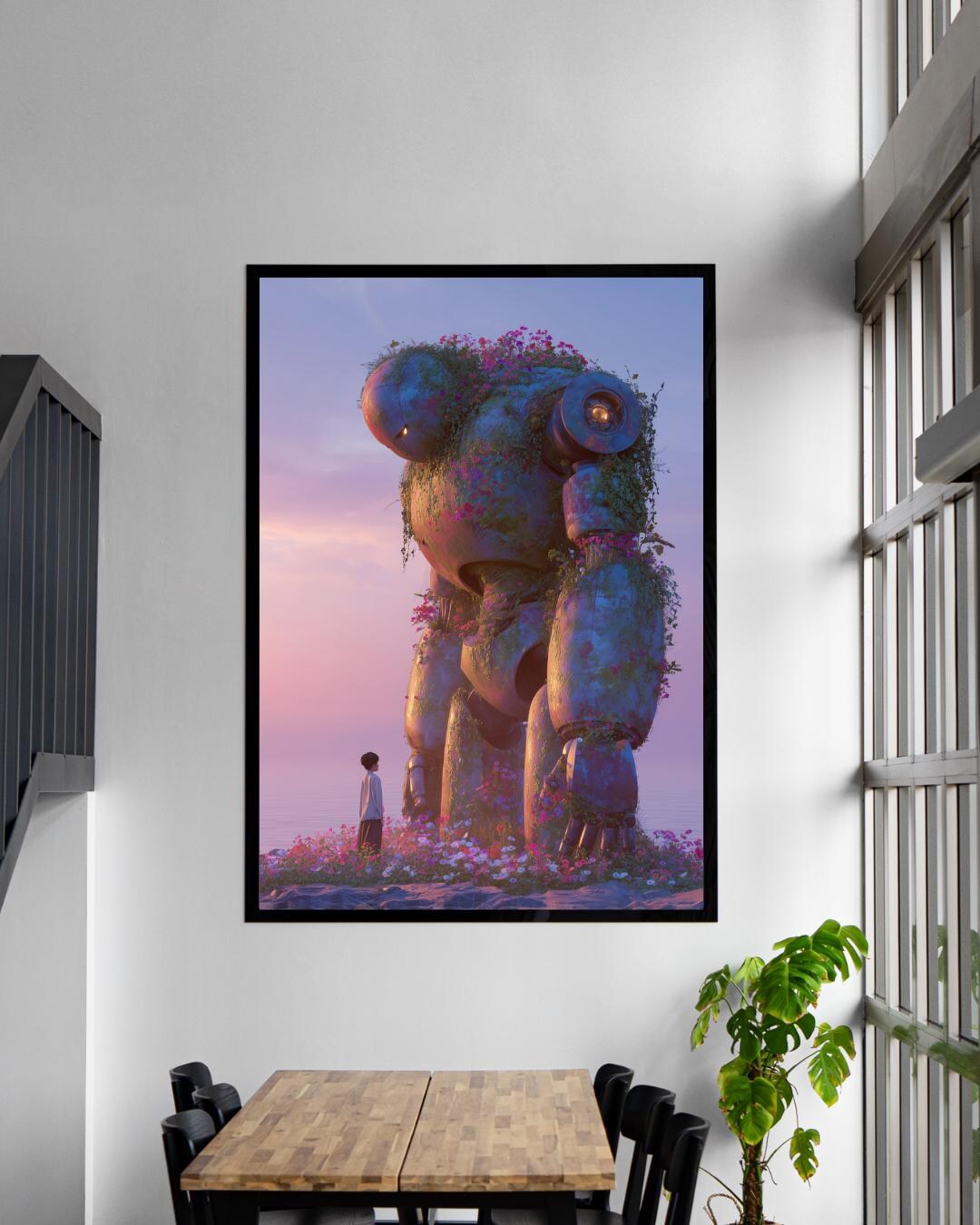 Dystopian Robot Poster – Techno Fantasy Art Print - Etsy