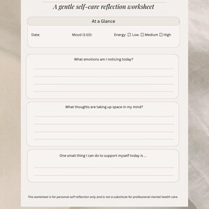 Daily Emotional Check-in Worksheet | Self Care Reflection (PDF) - Etsy