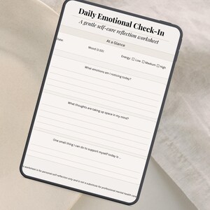 Daily Emotional Check-in Worksheet | Self Care Reflection (PDF) - Etsy