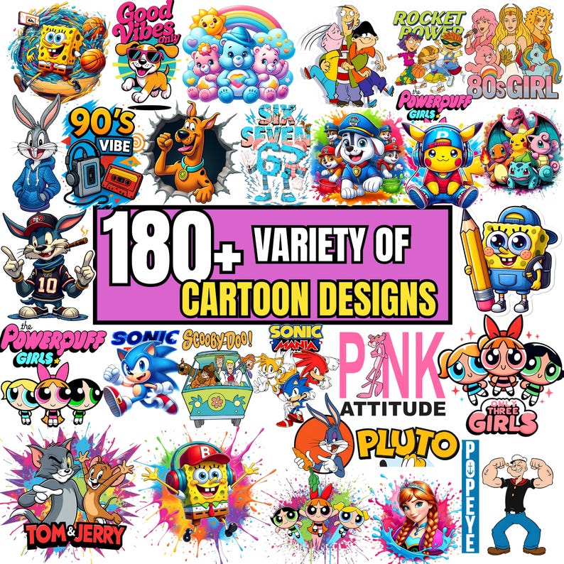 180+ Variety of Cartoon Designs SVG PNG | Cute & Colorful Cartoon Style ...