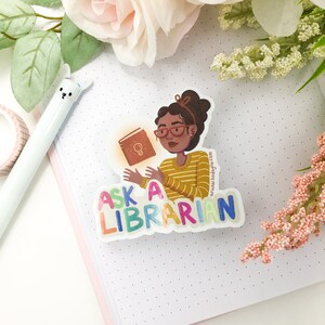 Cute Holographic Librarian Vinyl Sticker WATERPROOF and WEATHERPROOF ...
