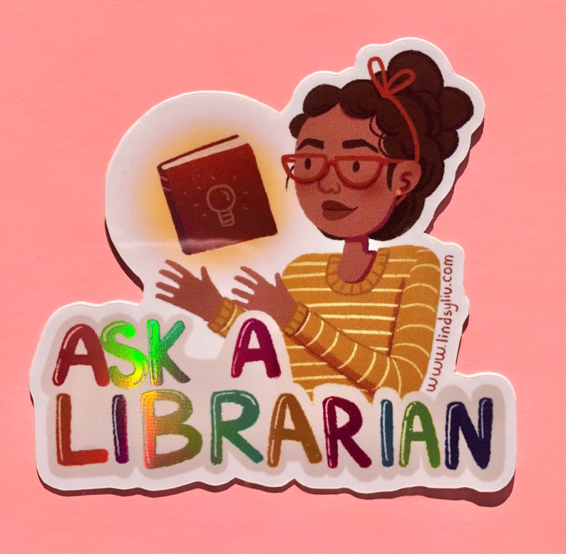 Cute Holographic Librarian Vinyl Sticker WATERPROOF and | Etsy