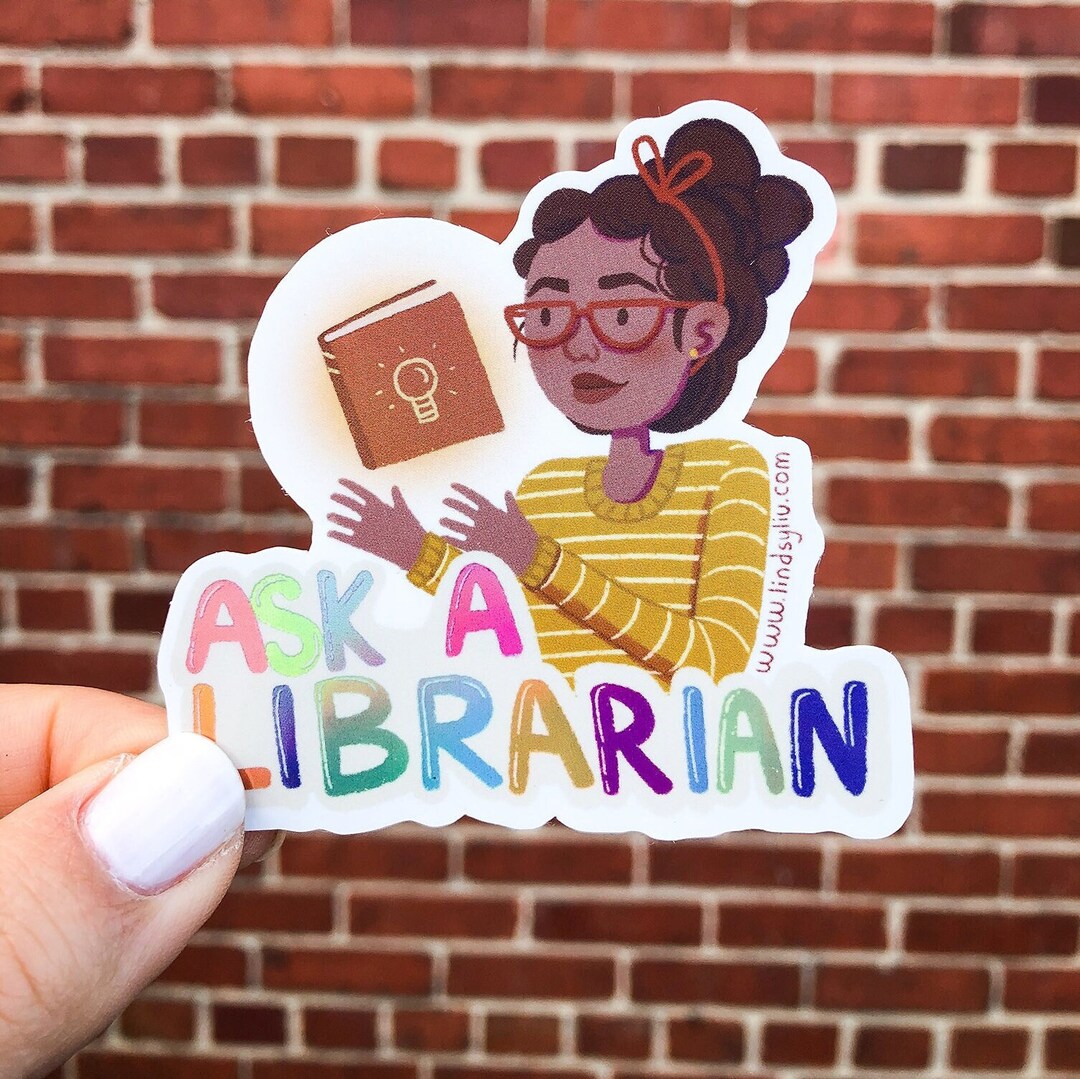 Cute Holographic Librarian Vinyl Sticker WATERPROOF and WEATHERPROOF ...