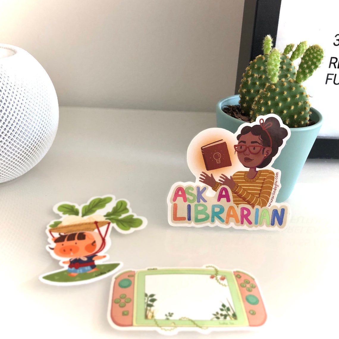 Cute Holographic Librarian Vinyl Sticker WATERPROOF and - Etsy