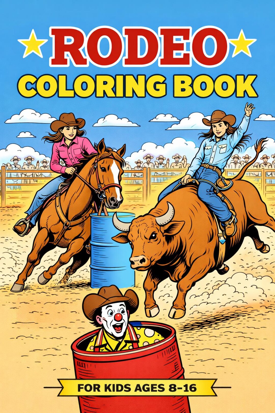 Western Rodeo Coloring Book for Kids | Cowgirl & Horse Coloring Pages ...