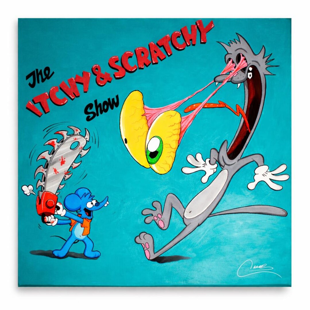 Itchy & Scratchy Wall Painting - Etsy
