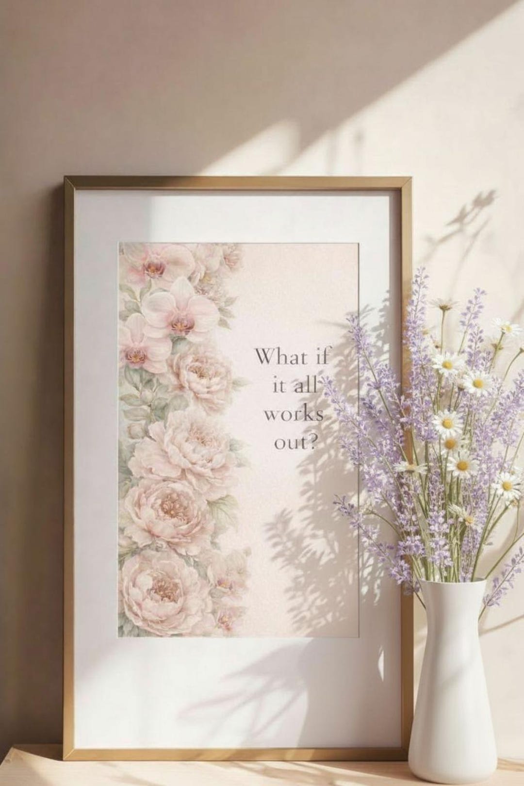 Floral Peony Quote What If It All Works Out Poster - Etsy