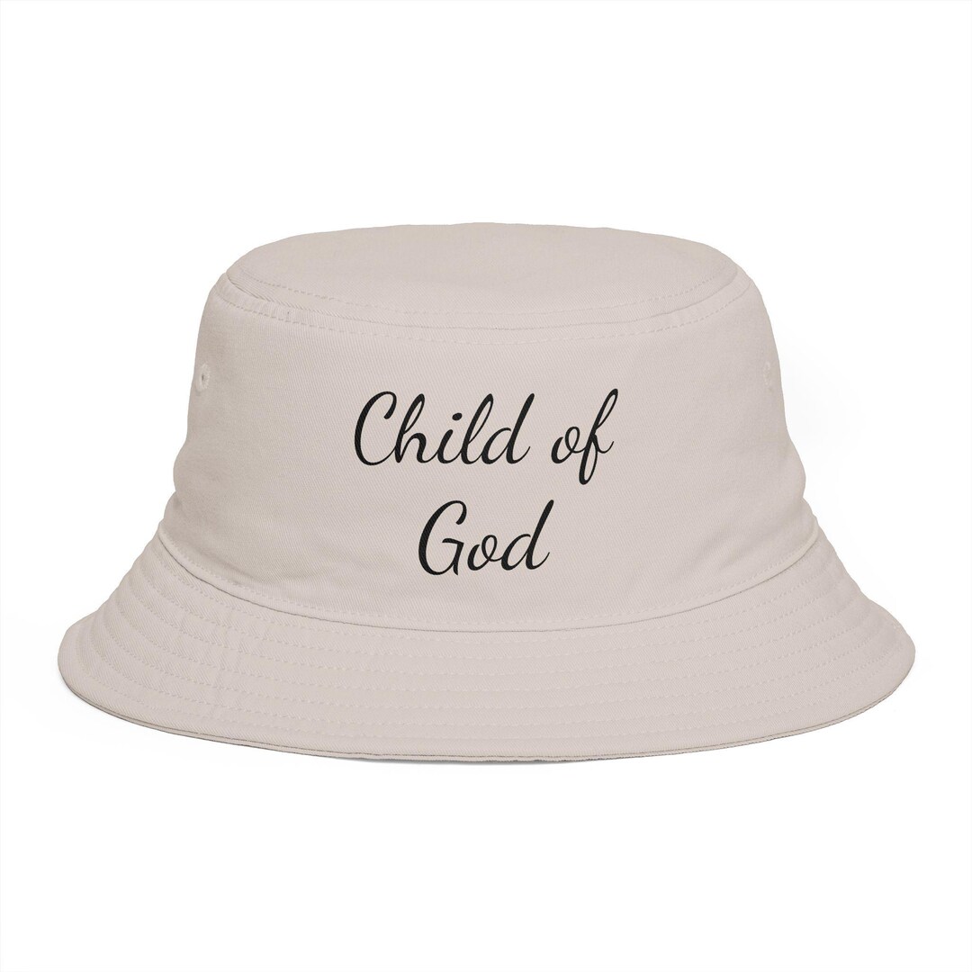Gods Child Bucket Hat | Faith Script Embroidered, Brown - Etsy