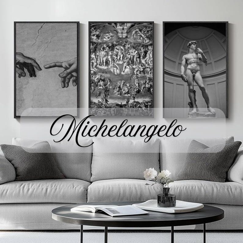 Black and White Michelangelo Artwork Bundle - Etsy