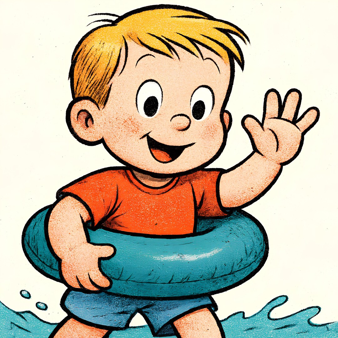 Cute Comic Style Kids Illustration | Cartoon Child Digital Art ...