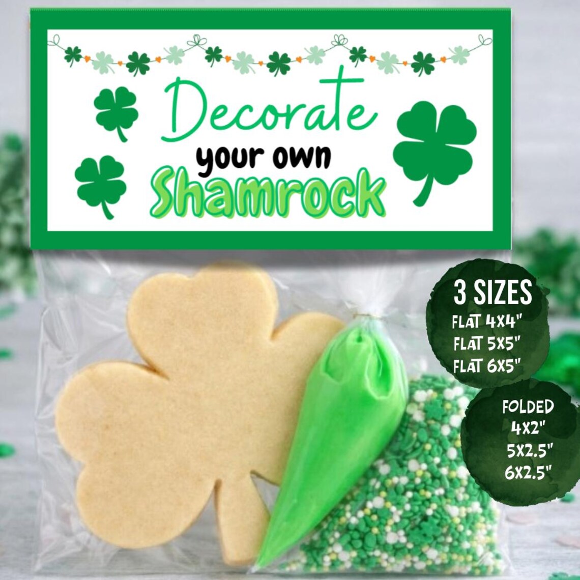 Shamrock Cookie Decorating Kit Bag Topper (digital Download) – St ...