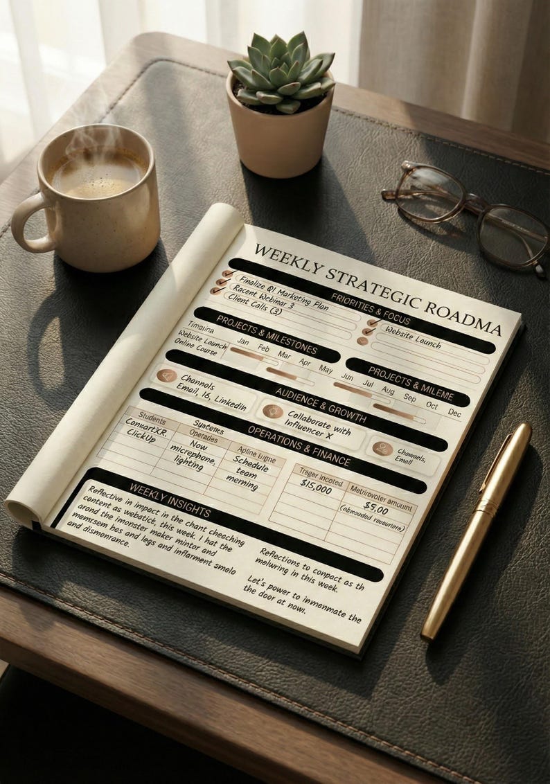 Strategic Weekly Roadmap Digital Planner, Business Growth Tracker ...