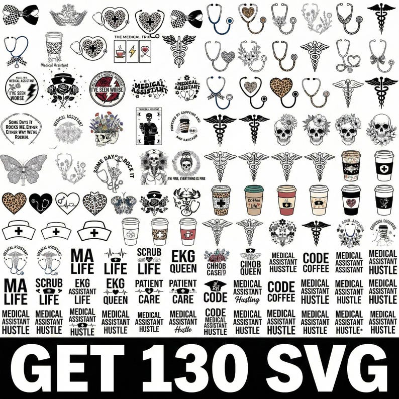 Medical Assistant SVG Bundle, MA Life Designs (digital Files) - Etsy