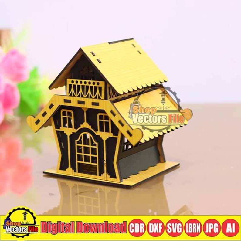 Laser Cut Miniature House Bundle | 3D Dollhouse SVG Files Mini House ...