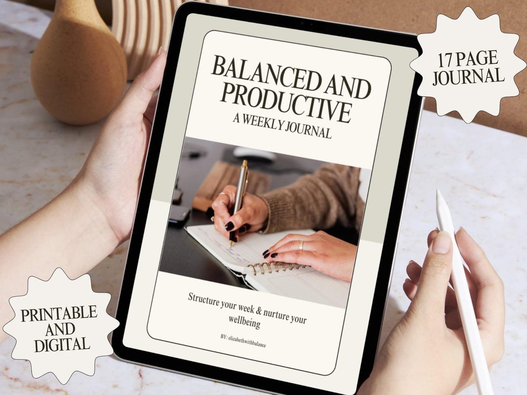Balanced & Productive Weekly Journal | Planner | Structure and Nurture ...