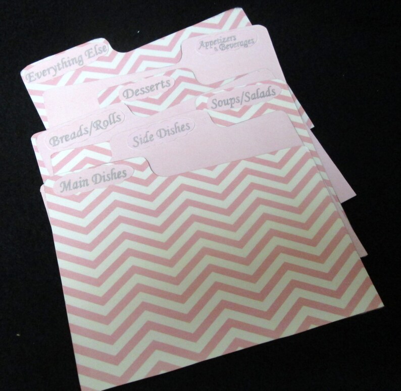 Recipe Box Dividers For Pink Gray Chevron Recipe Box Etsy recipe-box-dividers-for-pink-gray-chevron-recipe-box-etsy