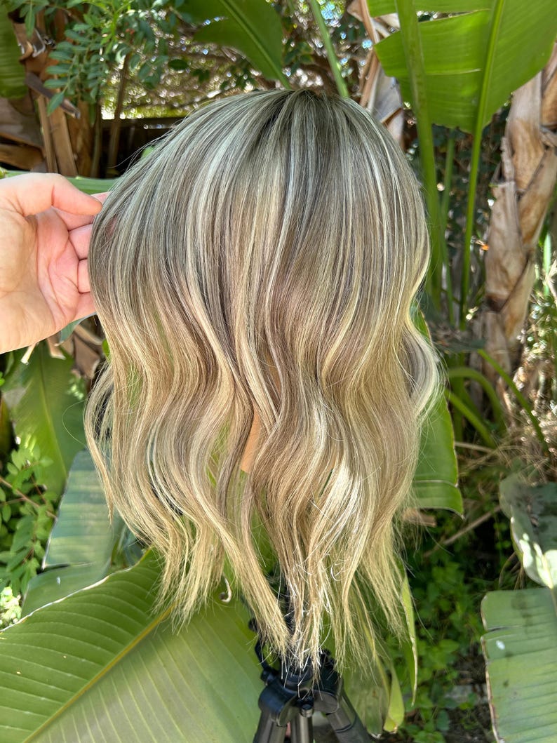 Dimensional Blonde Human Hair Topper | Monobase, Crown Coverage - Etsy