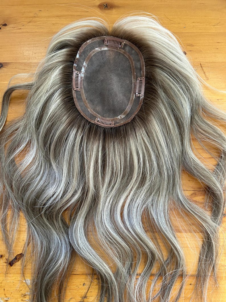 Dimensional Blonde Human Hair Topper | Monobase, Crown Coverage - Etsy
