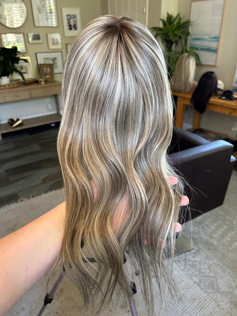Dimensional Blonde Human Hair Topper | Monobase, Crown Coverage - Etsy