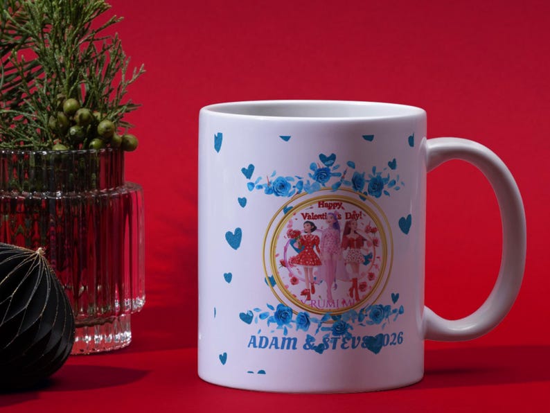 K-pop Demon Hunter Valentine Mug Design | Sublimation Coffee Cup Wrap ...