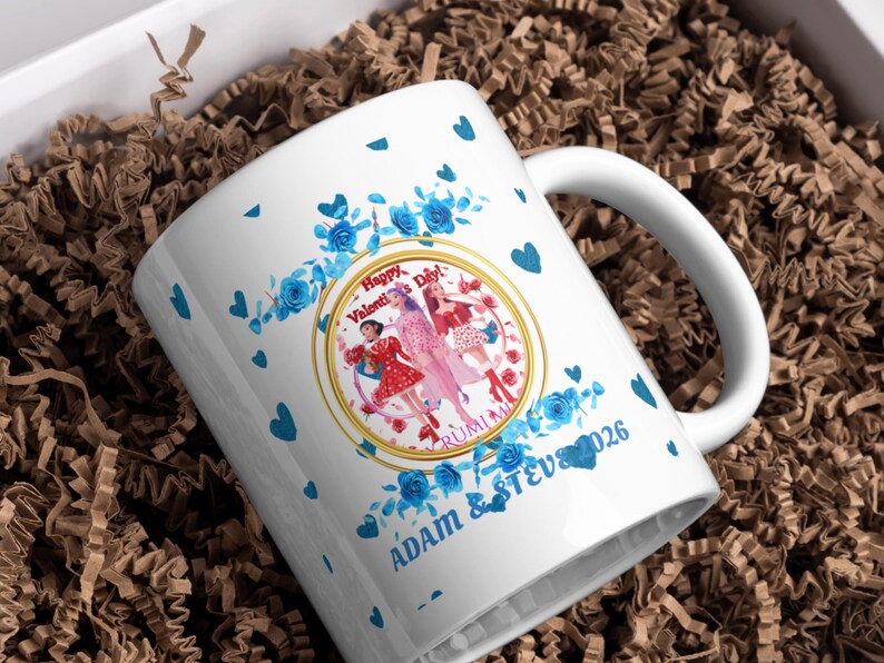 K-pop Demon Hunter Valentine Mug Design | Sublimation Coffee Cup Wrap ...