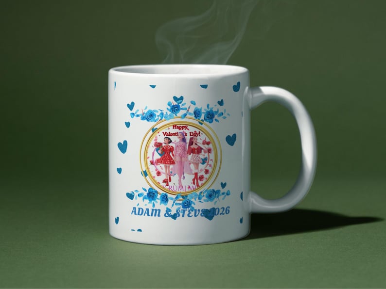 K-pop Demon Hunter Valentine Mug Design | Sublimation Coffee Cup Wrap ...